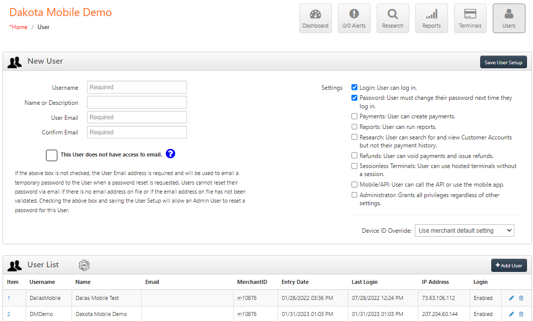 Adding Users and Managing Passwords